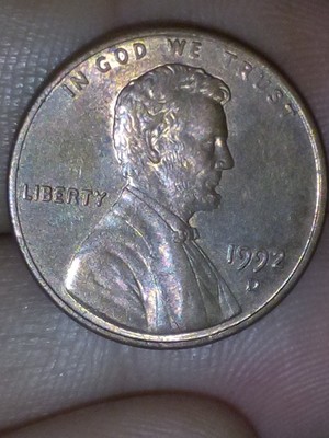 1992 D Close AM Lincoln Penny [Close AM Variety Cent] Denver Mint Coin ...