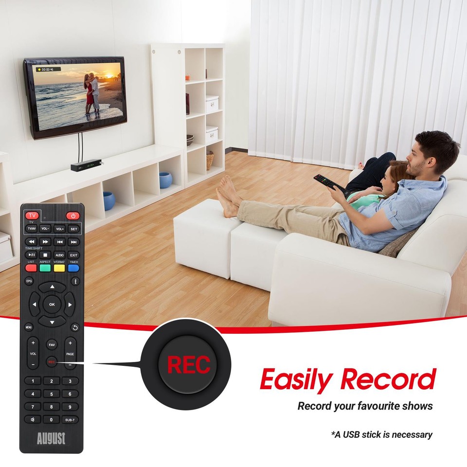 Freeview Set Top Box Recorder 1080P Receiver USB PVR HDMI Scart Media ...