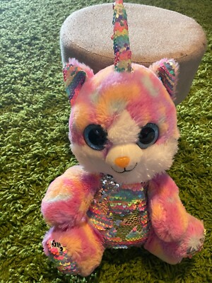 11 inch Pink and White Sequin Rainbow Caticorn Sensory Plush | eBay