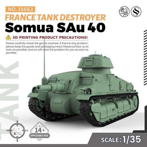 SSMODEL SS35663 1/35 Military Model Kit France Somua SAu 40 Tank ...