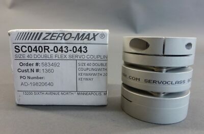 Zero-Max SC040R-043-043 Double Flex Servo Coupling 20mm Bore Size 40 - NEW Su... | eBay