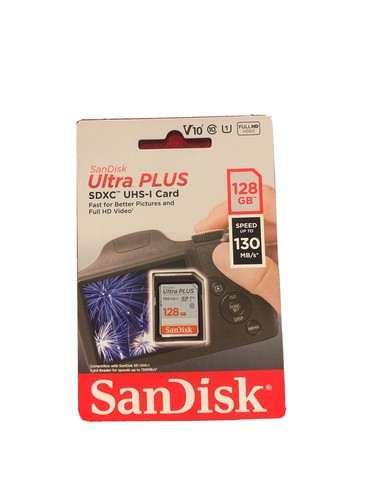 SanDisk 128GB Memory Card Ultra Plus 130MB/s SDXC UHS-I NEW FREE ...