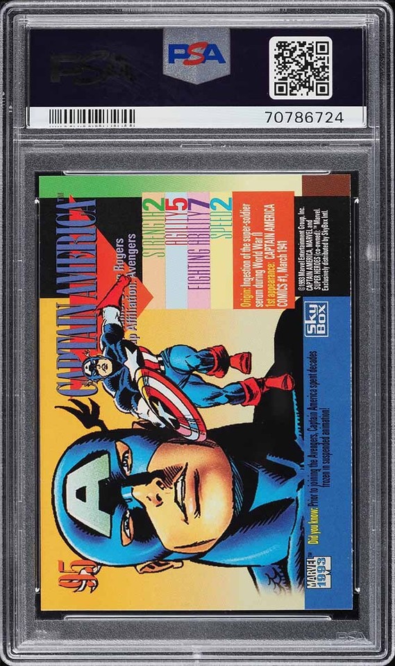 1993 Marvel Universe Card # 95 Captain America PSA 10 GEM MINT | eBay