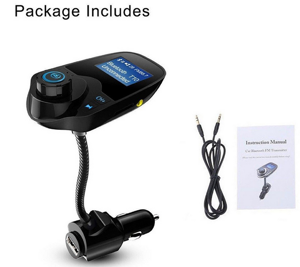 FM Transmitter Car Aux Bluetooth Charger USB Cigarette Lighter Adapter ...