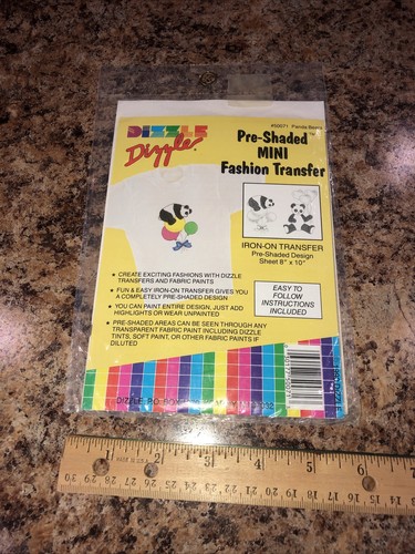 Dizzle PANDA BEAR PreShaded Mini Fashion Iron-On Transfer #50071 New ...