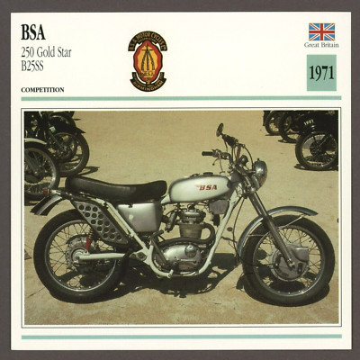 BSA 1971 250 Gold Star B25SS Edito Service Atlas Motorcycle Card | eBay