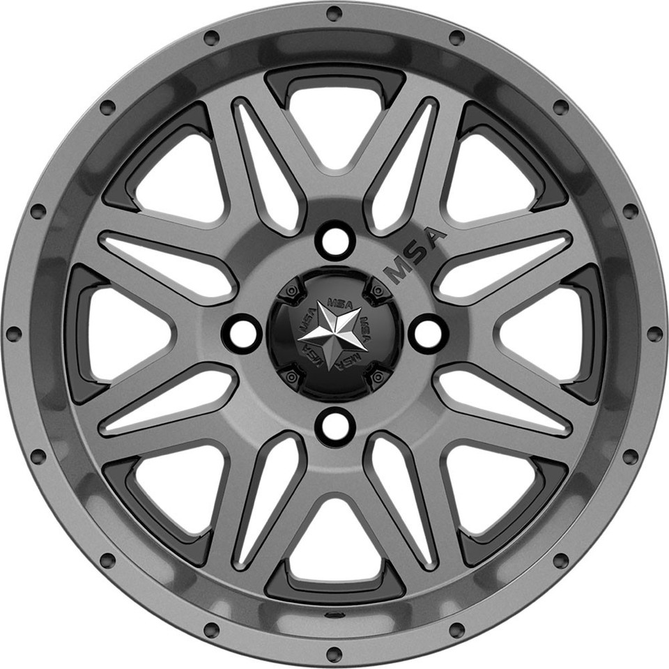 (2 Pack) 4/137 MSA M26 Vibe Wheel 14x7 3.5 + 3.5 Dark Tint For Can-Am ...
