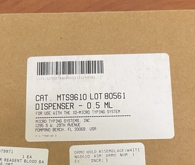 Ortho Clinical Diagnostics MTS9610 ID-Micro Typing System Dispenser, 0 ...