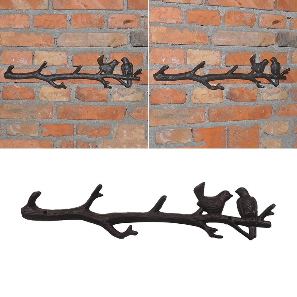 1pc Cast Iron Hook Vintage Wall Mounted Wood Tree Branch Shape Coat ...