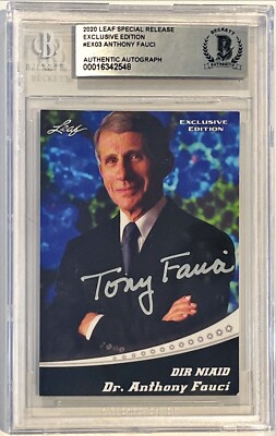 2020 Leaf Dr. Tony Anthony Fauci Covid Task Force Signed Auto Card BAS ...