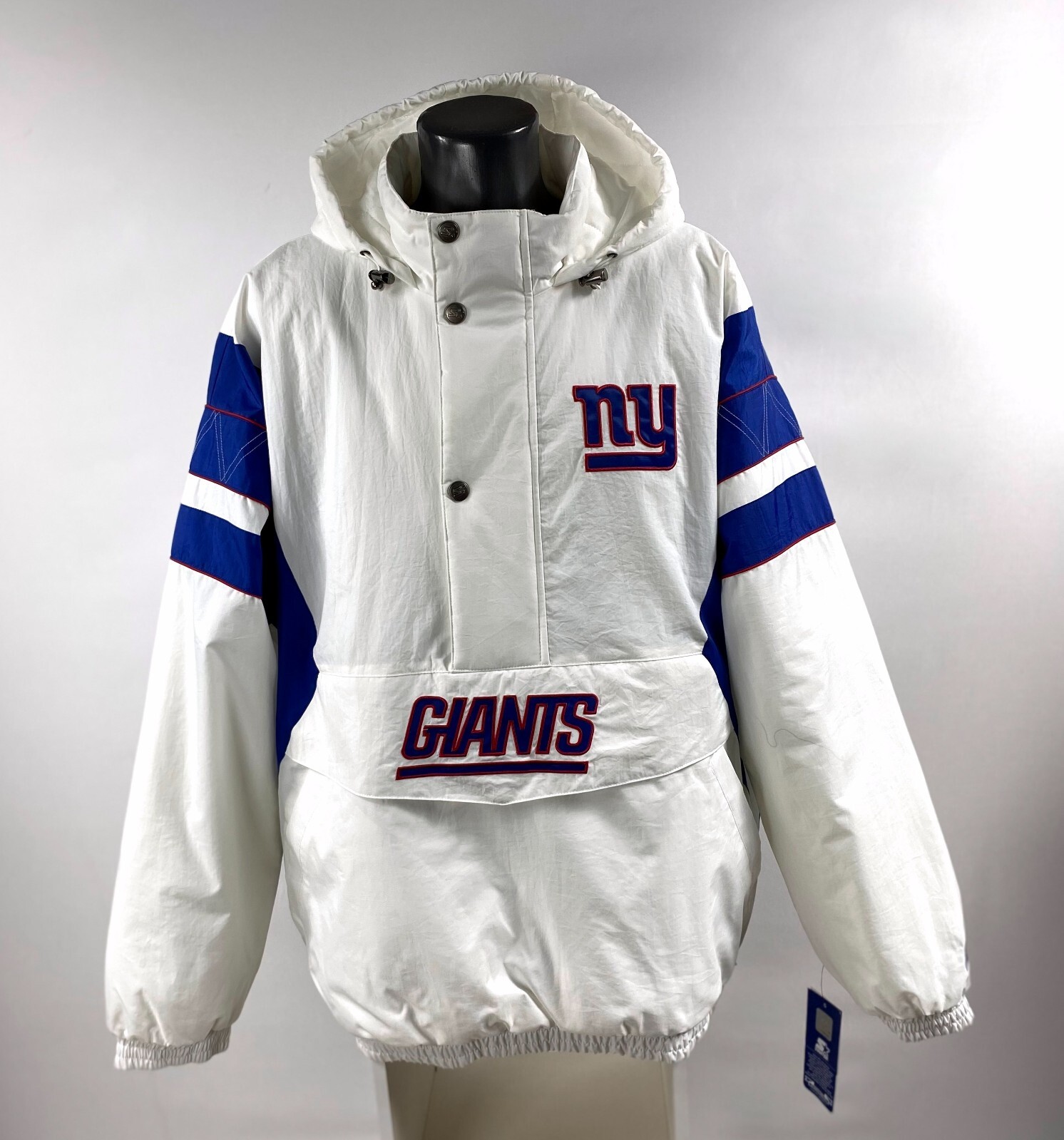 Giants Jacket New York Giants Starter Hooded Half Zip Pullover WHITE 3X ...