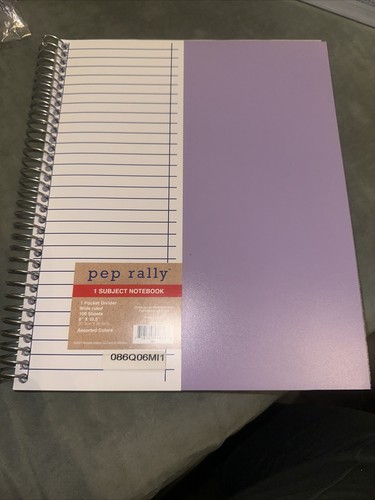 Pep Rally Teal Premium Pocket 1 Subject Notebook WideRuled 100 Sheets ...