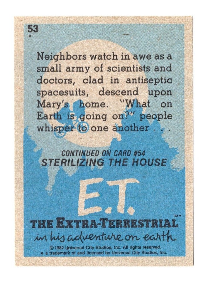 1982 E.T. THE EXTRA-TERRESTRIAL CARD 53 THE INVESTIGATORS | eBay