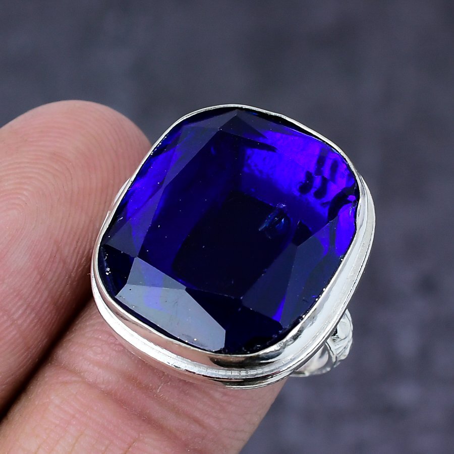 Natural London Blue Topaz Gemstone Handmade 925 Sterling Silver Ring ...