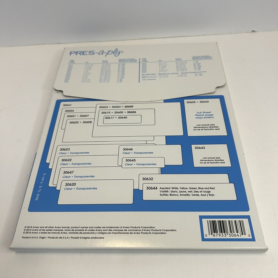 Avery Pres-A-Ply Laser/Inkjet Address Labels 3-1/3x4 White 1000/Box ...