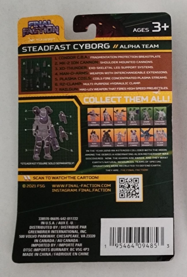 Final Faction Alpha Team 1, CYBORG (Steadfast) Weapons Pk, NEW, Sealed ...