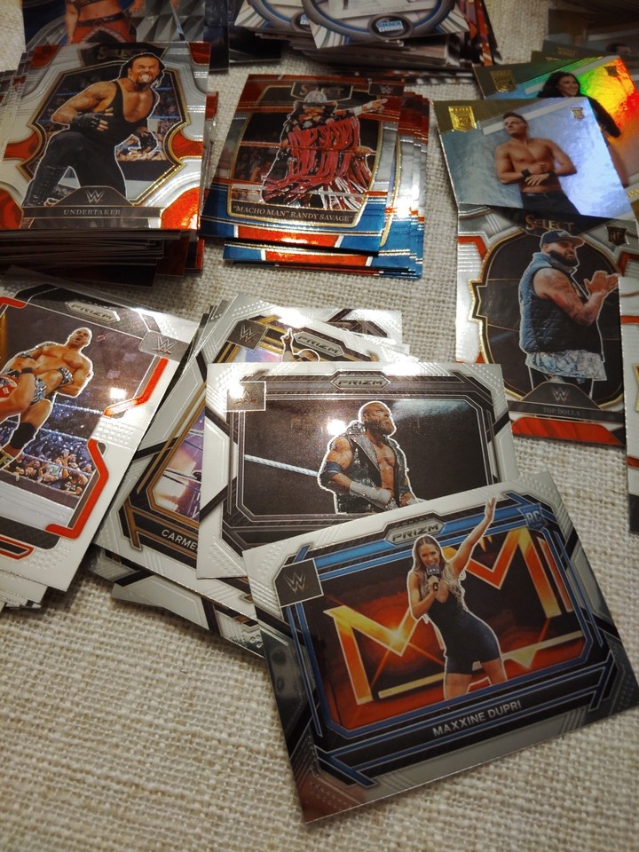 350 WWE Wrestling Star Card Lot Topp Panini Prizm Select Elite Assorted ...