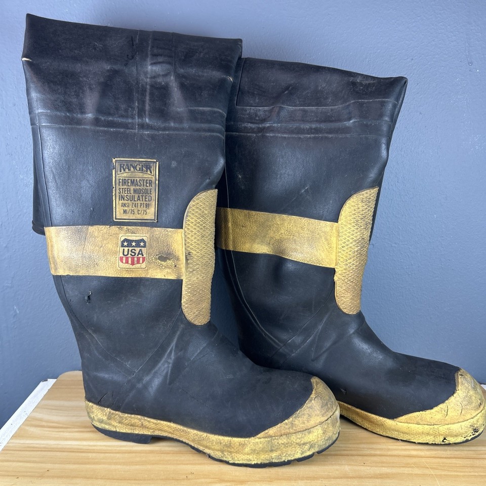 Ranger Steel Toe Firemaster Firefighter 3/4 Boots Size 9 M Rare Vintage ...