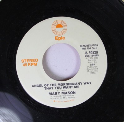 Pop Promo 45 Mary Manson - Angel Of The Morning/Any Way That You Want ...