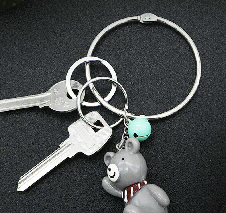 5-100pcs Large Hinged Split Ring Jailer Key Ring Durable Holder Hoop 25 ...