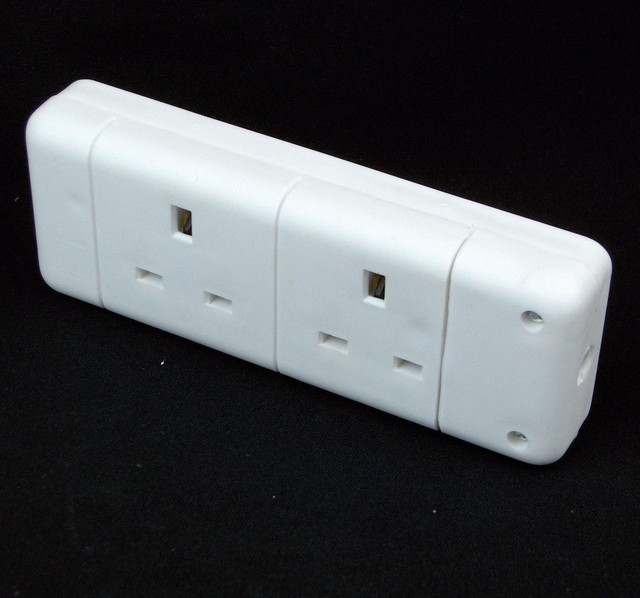 2 Way Standard 13 Amp Mains Extension Socket Block Without Cable for ...