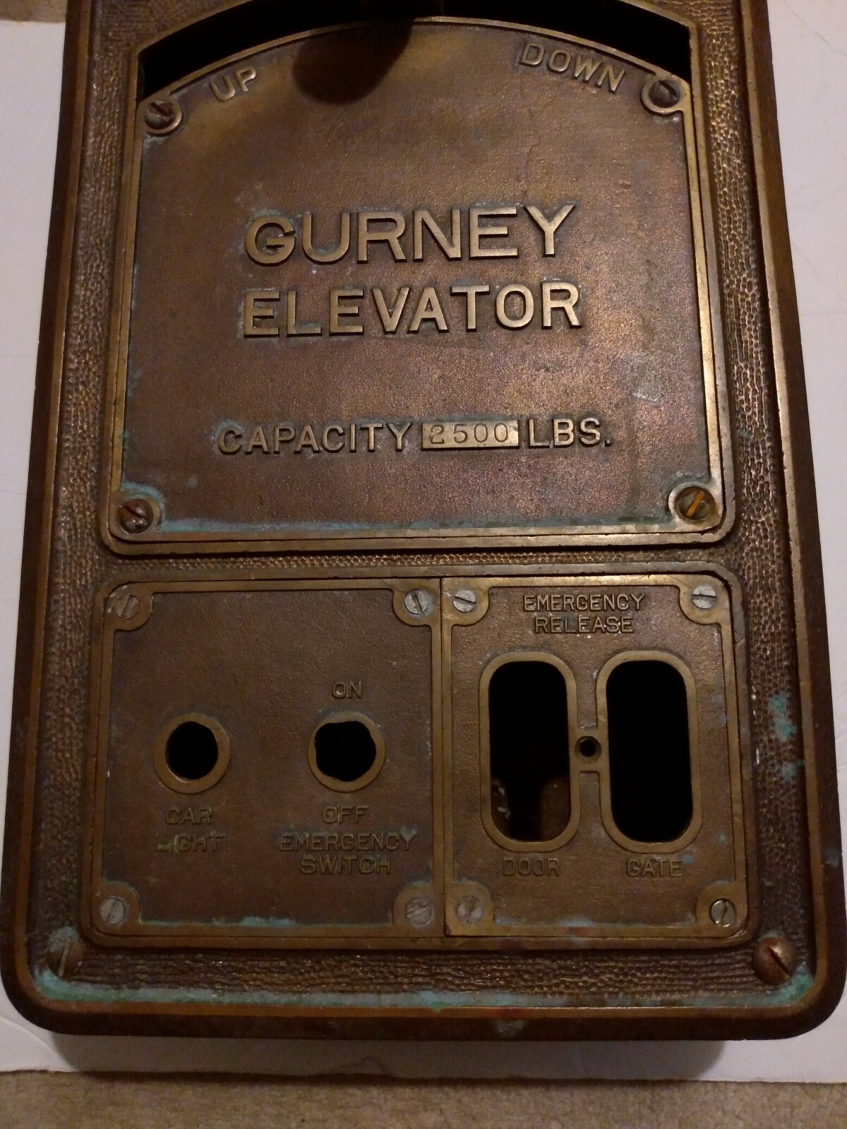 Vintage Gurney Elevator Control Panel With Crank Shift And Box Early ...