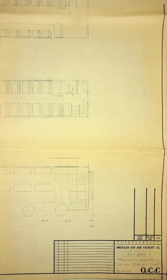 1952 + 1954 AMERICAN CAR AND FOUNDRY BLUEPRINTS SUBURBAN COACH GALLERY ...