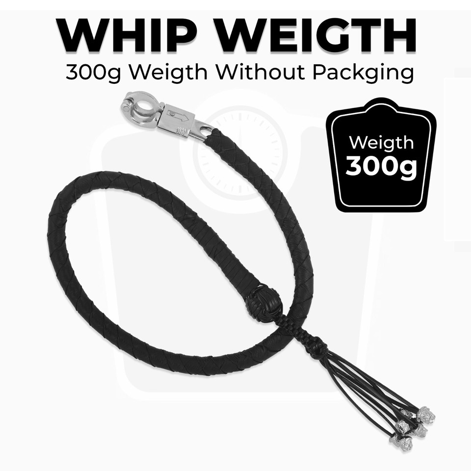 42" Leather Motorcycle Get Back Whip 1 Ball & Skulls Handlebar Black ...