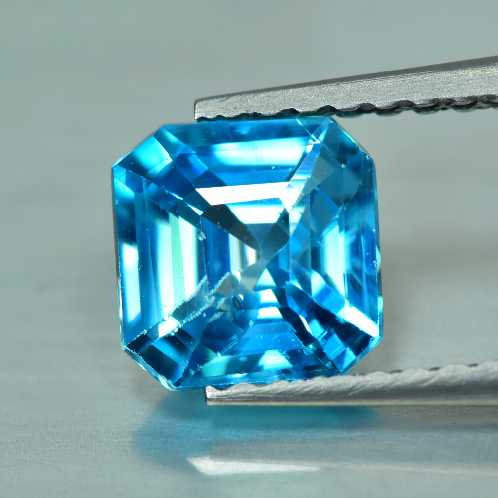 1.33Ct Square Shape _ Marvelous Luster Natural Blue Zircon Gemstone | eBay