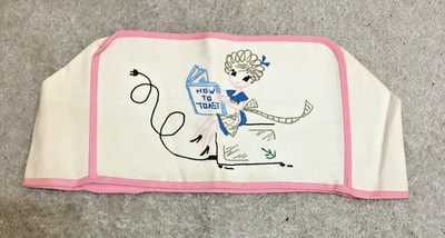 Vntg 1950s Hand Embroidered Toaster Cover Funny "How To Toast" Woman ...