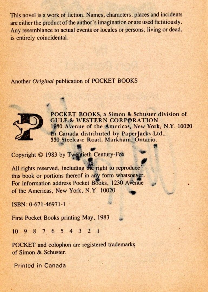 PORKY'S Ron Renauld 1983 First Print Movie Book Signed By Art Hindle | eBay