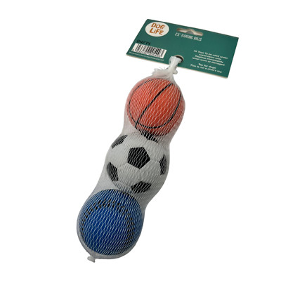 Floating Sponge Balls 3Pk Dog Bouncy Puppy Pet Play Ball Fun Fetch Toys ...