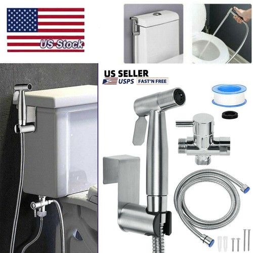 Toilet Shattaf Adapter Hose Bidet Spray Stainless Steel Handheld Shower Head USA | eBay