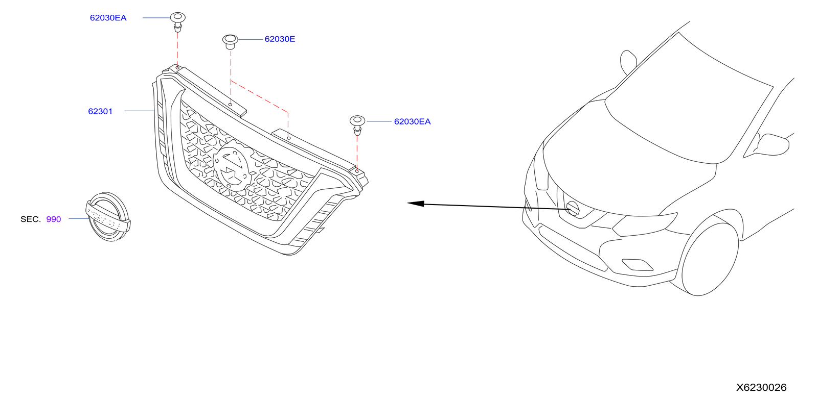 NISSAN KICKS GRILLE 2021 2022 2023 623109VC5A OEM for sale online | eBay