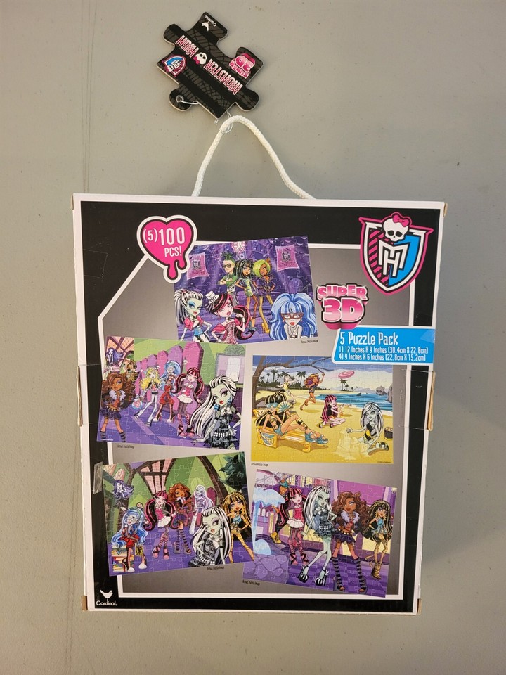 Monster High 5 Puzzle Pack Super 3D - Hologram Box - NIB | eBay