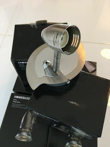 Homebase Norte Brushed Chrome Single Spotlight Ceiling Fitting | eBay UK