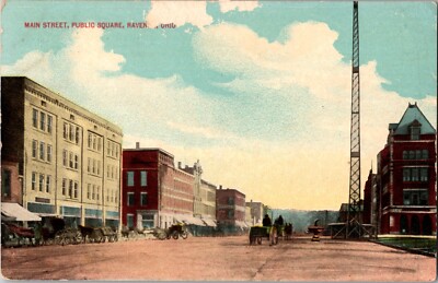 MAIN STREET, PUBLIC SQUARE, RAVEN Ohio 1912 postcard | eBay
