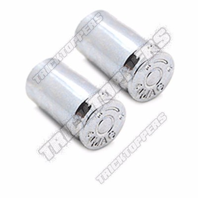 2 Chrome - 44 Magnum Bullet Casing Tire Valve Stem Caps for Motorcycle ...