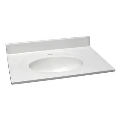 Design House 31x22" Cultured Marble Single Bowl Vanity Top in Solid ...