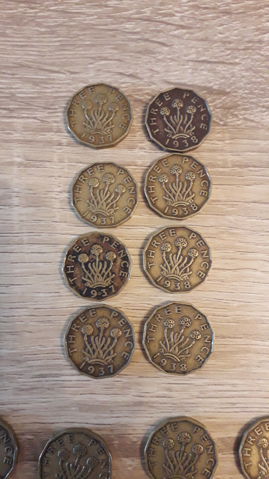 Threepence 3p 3 Pence Three Coin Coins 1937 to 1952 King George VI ...