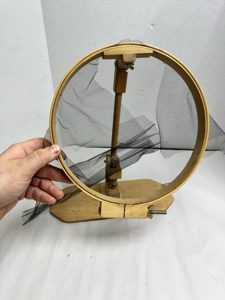 Vintage Wooden Tabletop Embroidery Hoop Stand 10” | eBay