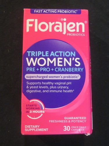Florajen Probiotics Triple Action Women's Pre + Pro + Cranberry 30 ...