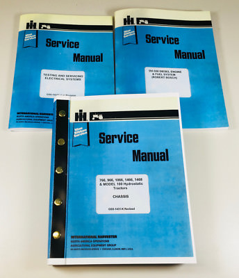 International 1468 Tractor Service Manual Set Dv-550 Engine Chassis ...