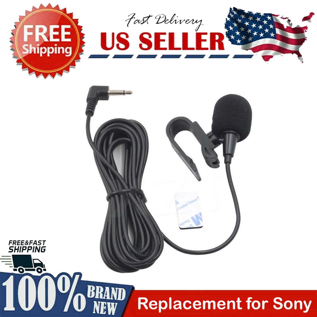 Microphone for SONY MEX-N4380BT MEXN4380BT Car Radio Handsfree ...
