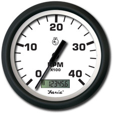 33801 Faria Chesapeake SS White 4" Engine Synchronizer Dual Gas Var ...