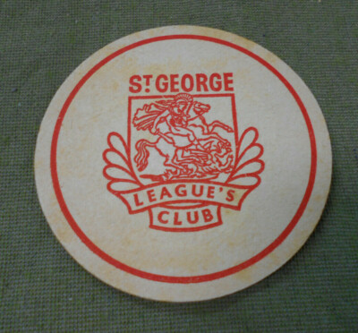 #KK. ST GEORGE RUGBY LEAGUE DRINK / BEER COASTER | eBay Australia
