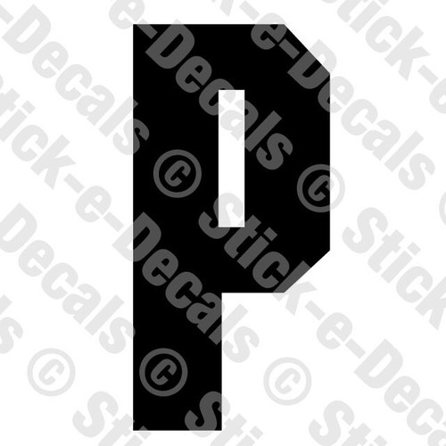 JERSEY LETTER P Vinyl Die Cut Decal Sticker Sport Athlete Alphabet Text ...