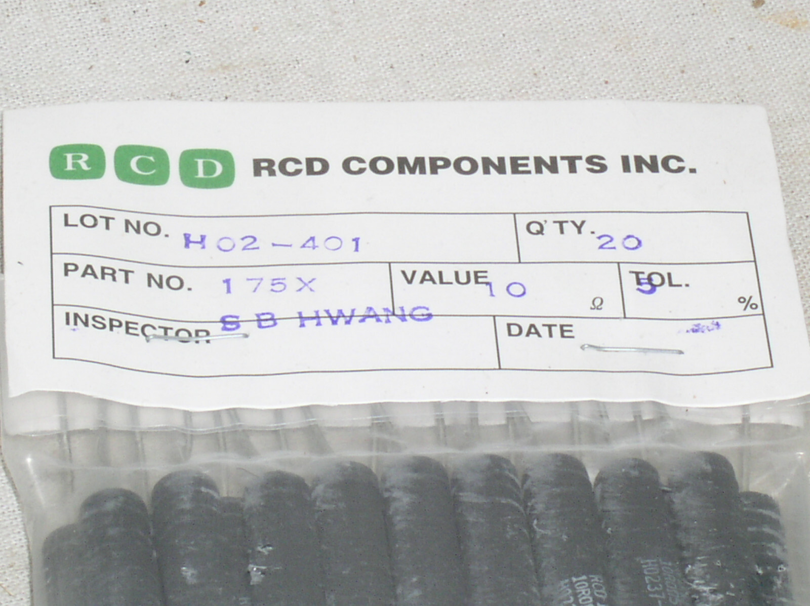 RCD 175X 10R0 10 OHM 10W 10 WATT POWER RESISTOR NON INDUCTIVE WIRE ...