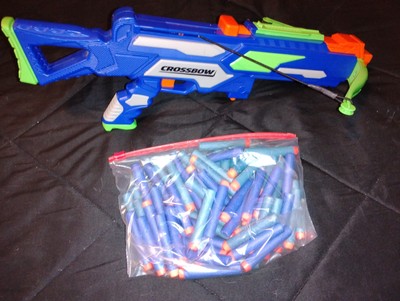 buzz bee toy crossbow gun 1 clips with darts works fine | eBay