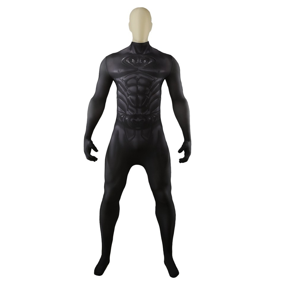 Batman Cos Muscle Jumpsuit Cloak Cosplay Bodysuit Costume Adult Kids ...